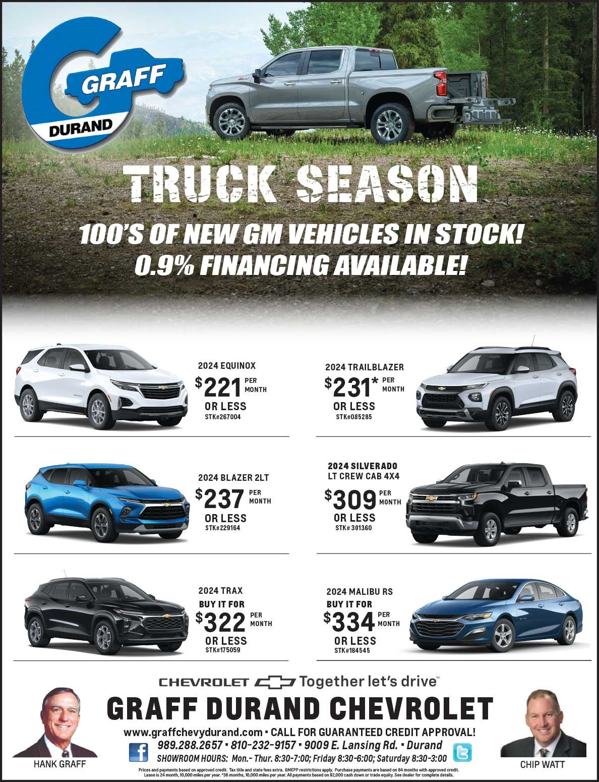 Chevrolet New Car Specials | Durand Chevrolet dealer in Durand MI